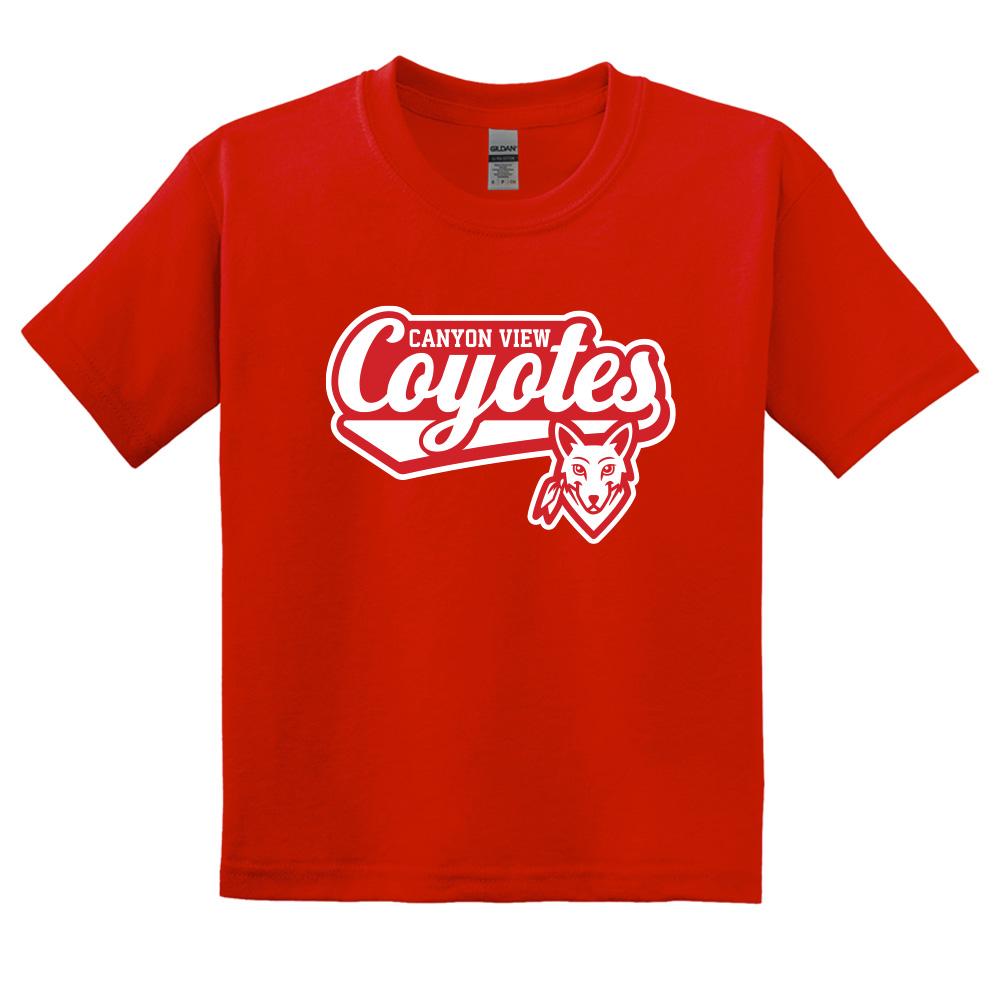 Canyon View Coyotes Youth Short Sleeve Tee - Script Design ...